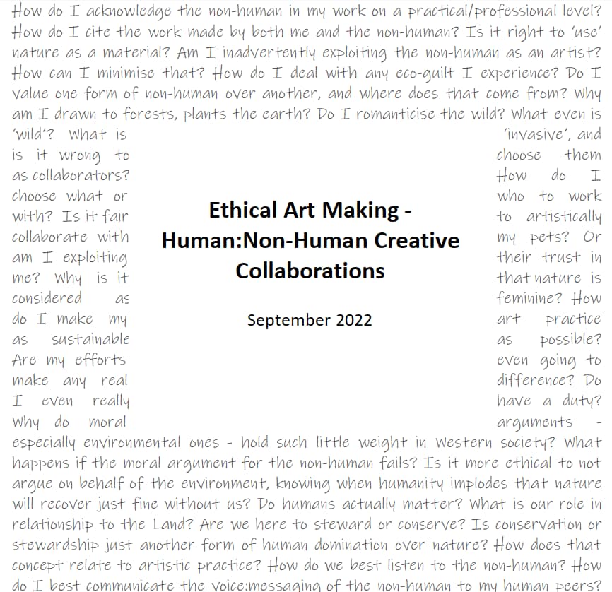Ethical Art Making - Human:Non-Human Creative Collaborations - Lauren ...